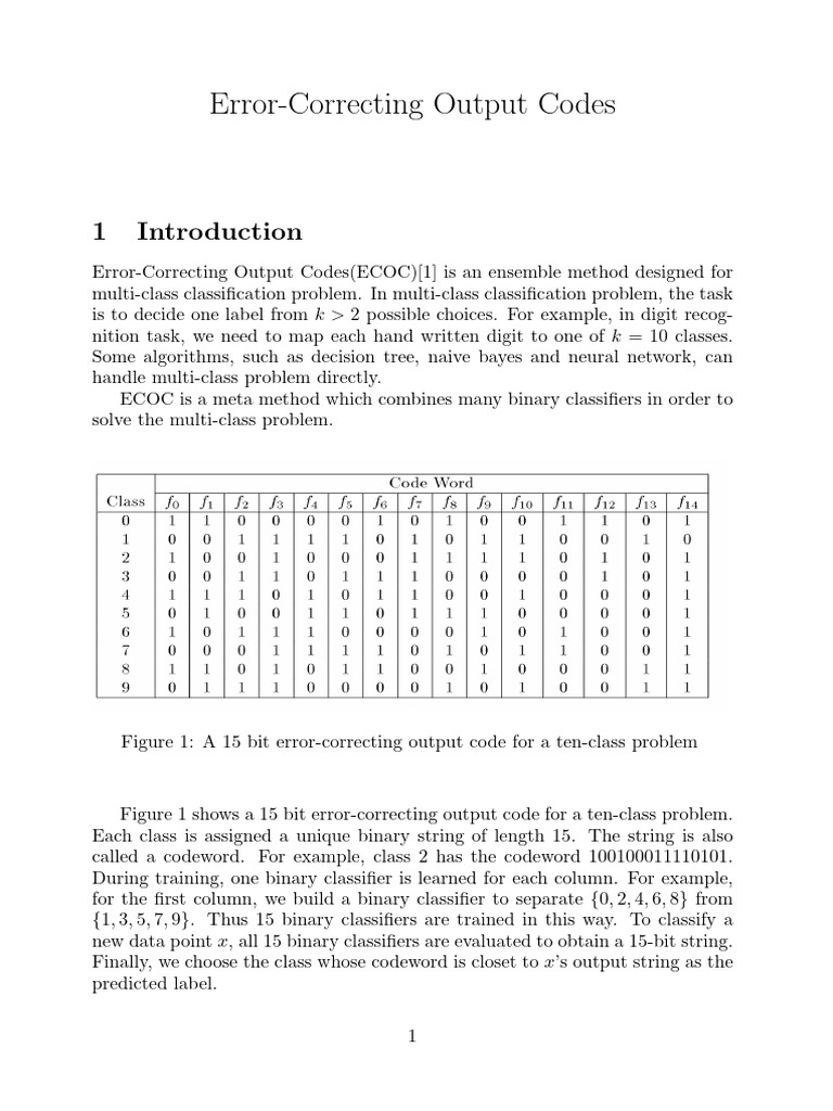 ECOC码 | PDF | Statistical Classification | Artificial Intelligence