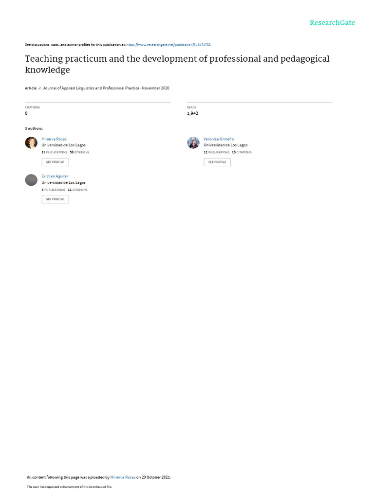 Teaching Practicum and The Development of Professional and Pedagogical ...