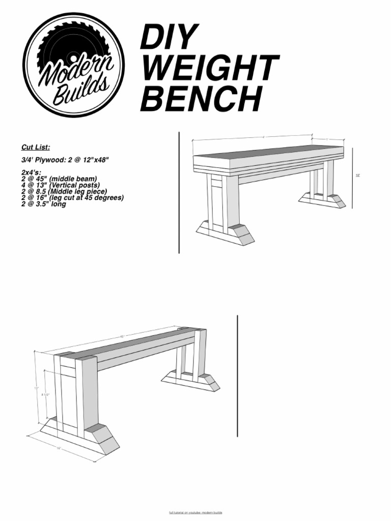DIY Weight Bench Plans | PDF