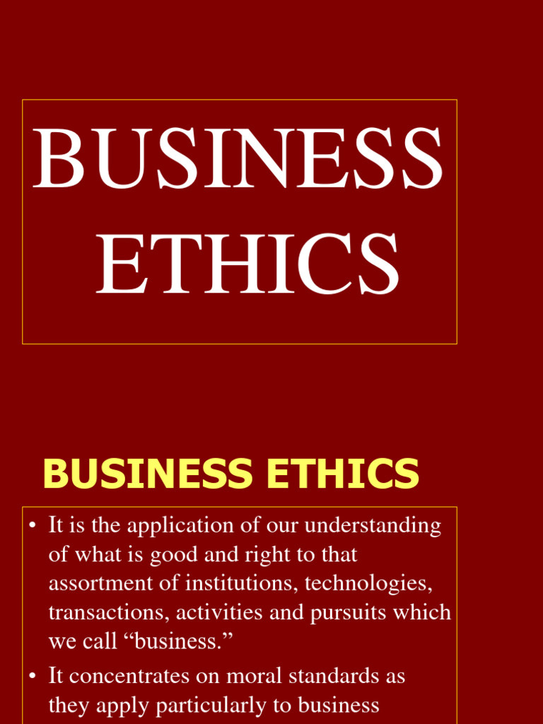 Business Ethics, Morality, Moral Standards | PDF | Morality ...