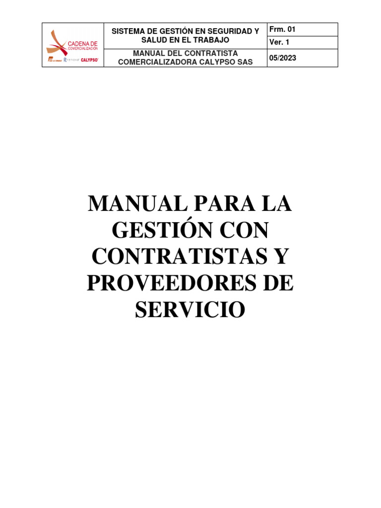 Manual de Contratistas | PDF | Outsourcing | Valores