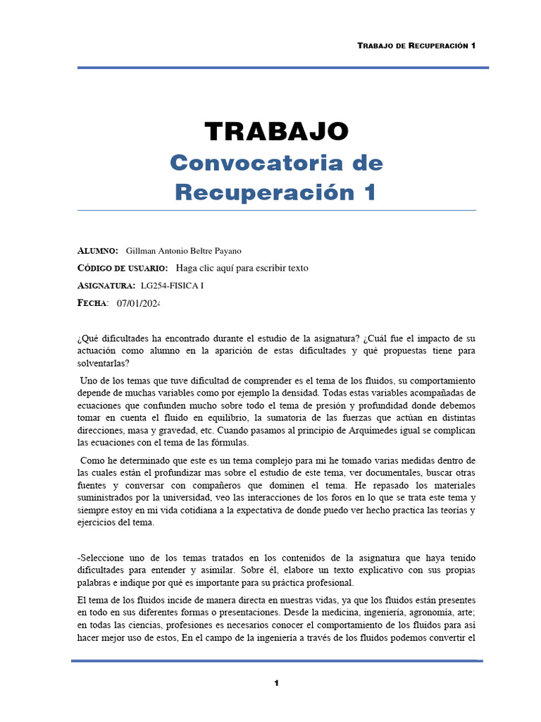 LG-254 Fisica 1 | PDF | Fluido | Fuerza