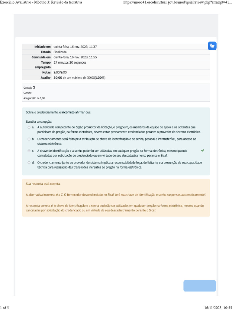 Exercício Avaliativo - Módulo 3 PREGOEIRO | PDF