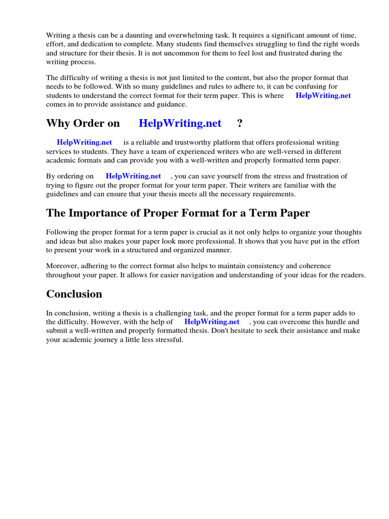 Proper Format For Term Paper | PDF | Apa Style | Citation