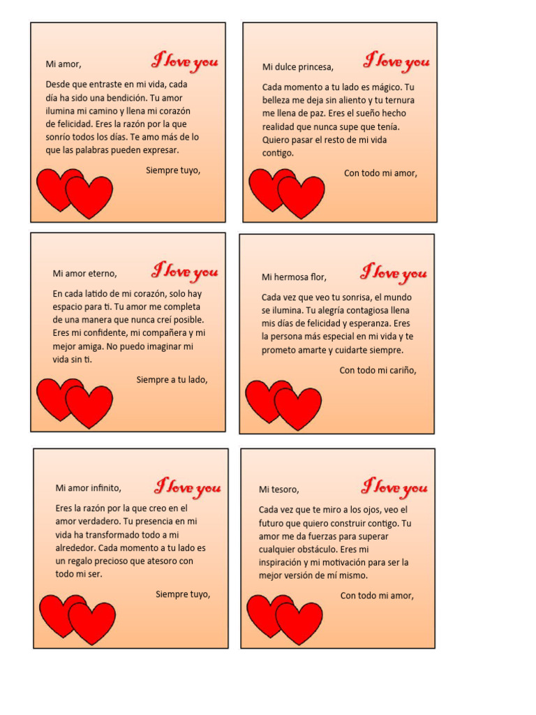 Tarjetas de amor para imprimir | PDF | Amor