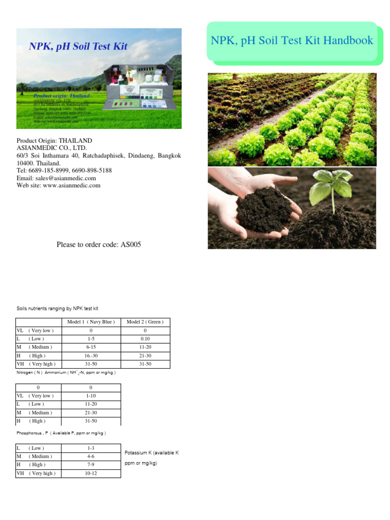 NPK PH Test Kit For Soil | PDF | Soil | Plant Nutrition