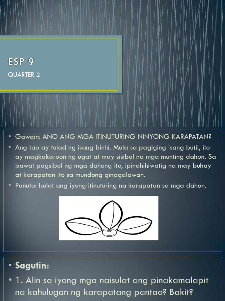 Quarter 2 Esp 9 Lesson 1 Karapatan at Tungkulin NG Tao | PDF