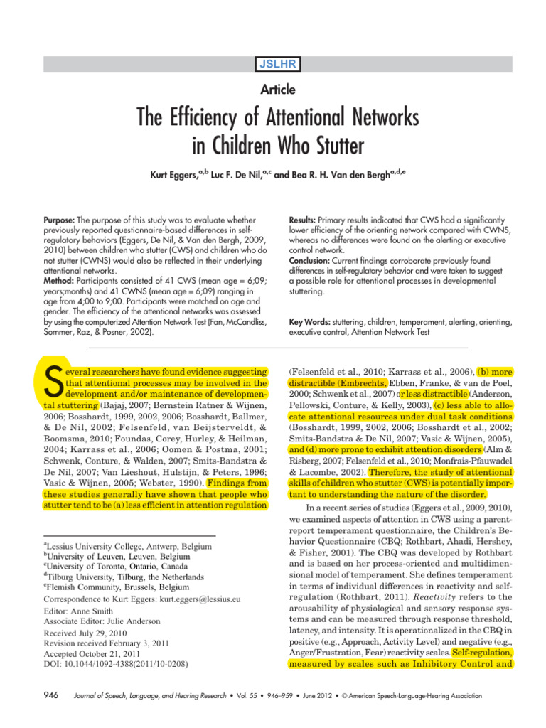 the efficiency of attentional networks | PDF | Attention | Temperament