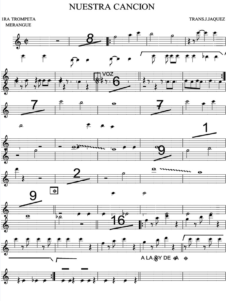 PDF Nuestra Cancion 1ra Trompeta - Compress | PDF