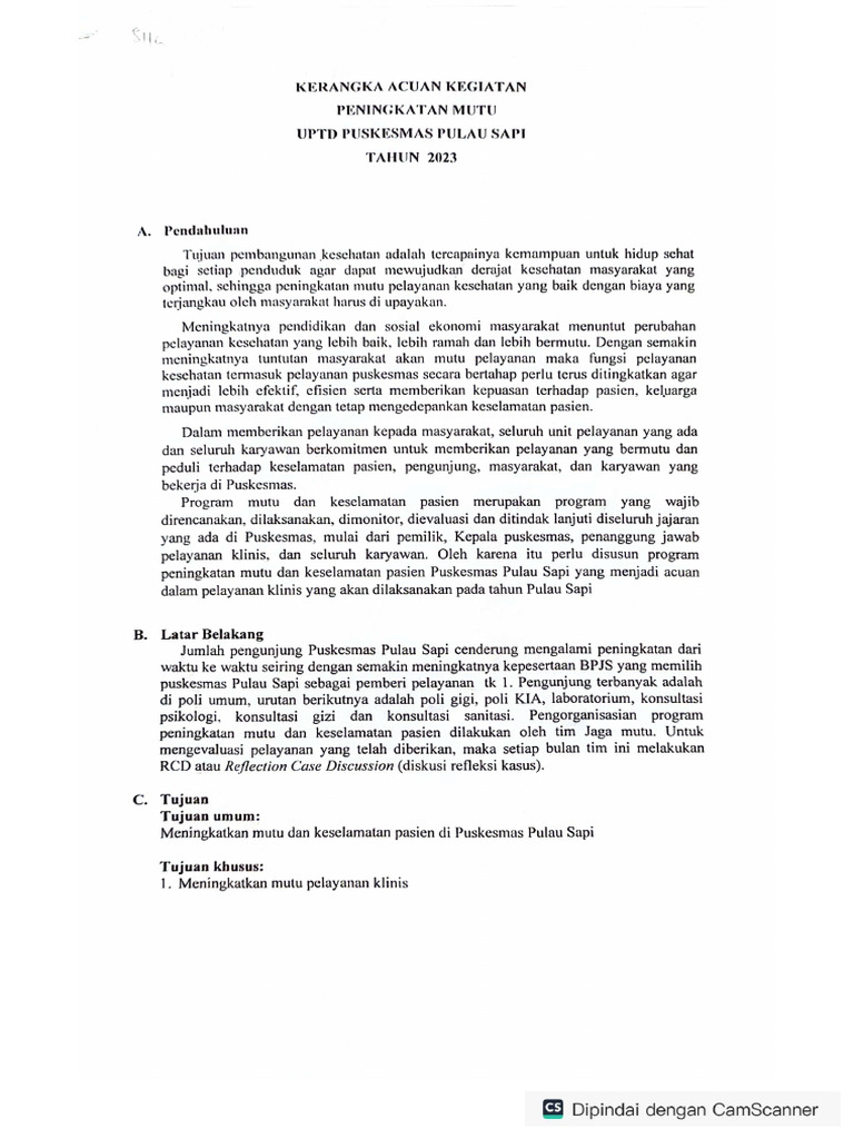 KAK Peningkatan Mutu | PDF