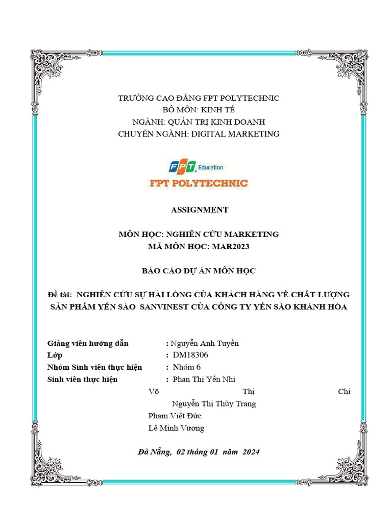 Asm Nghiên C U MKT - Nhóm 6-Đã Nén | PDF