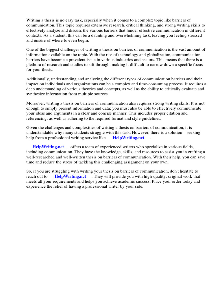 Term Paper On Barriers of Communication | PDF | Communication | Information