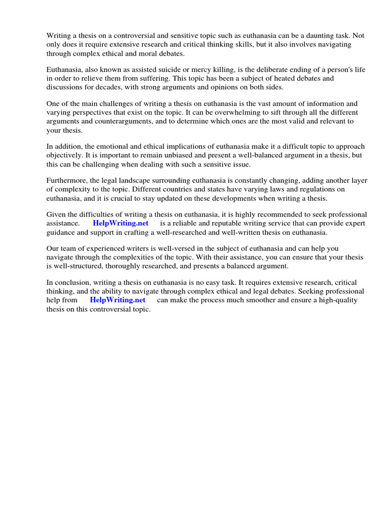 Term Paper Euthanasia | PDF | Social Science | Self-Improvement