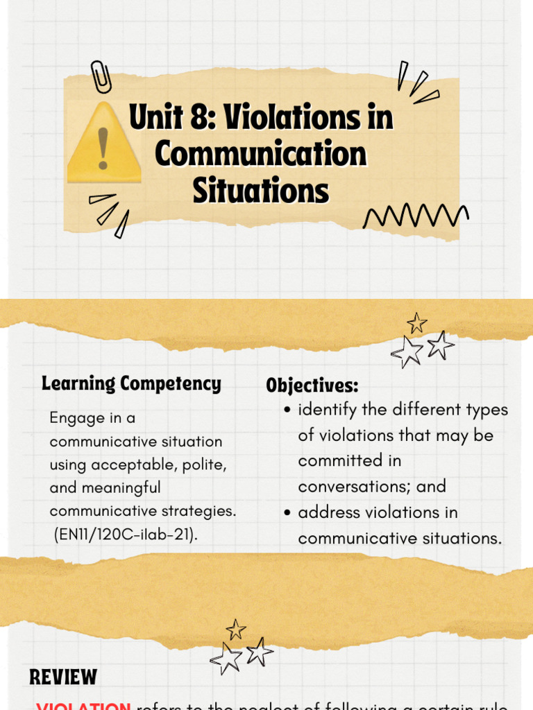 Communication Violations Explained | PDF | Career & Growth | Self ...