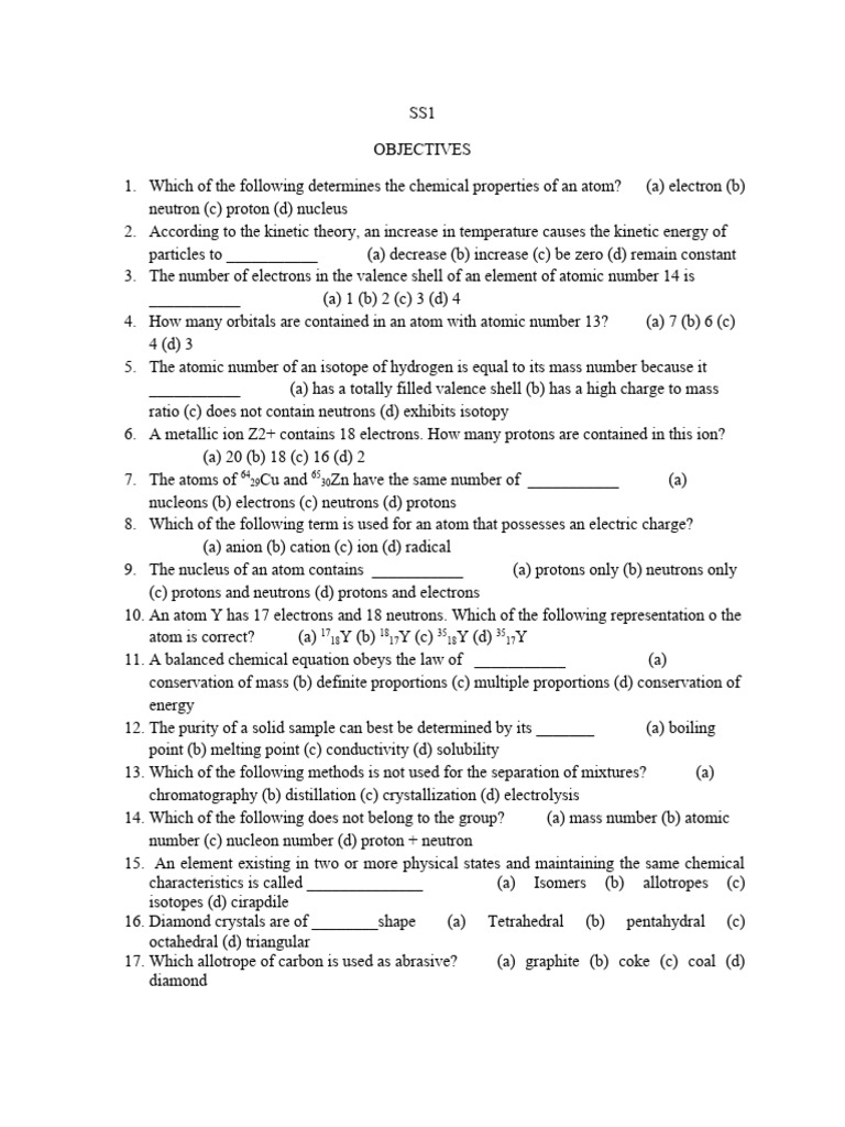 chem 1 & 2 | PDF | Atoms | Proton