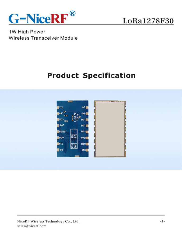 LoRa1278F30 1W Wireless Tranceiver Module V3.1 | PDF | Radio ...