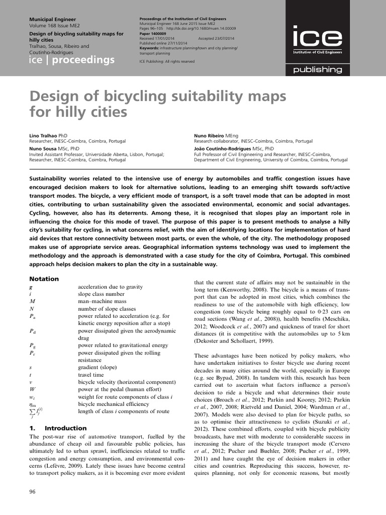 Design of Bicycling Suitability Maps For Hilly Cities | PDF