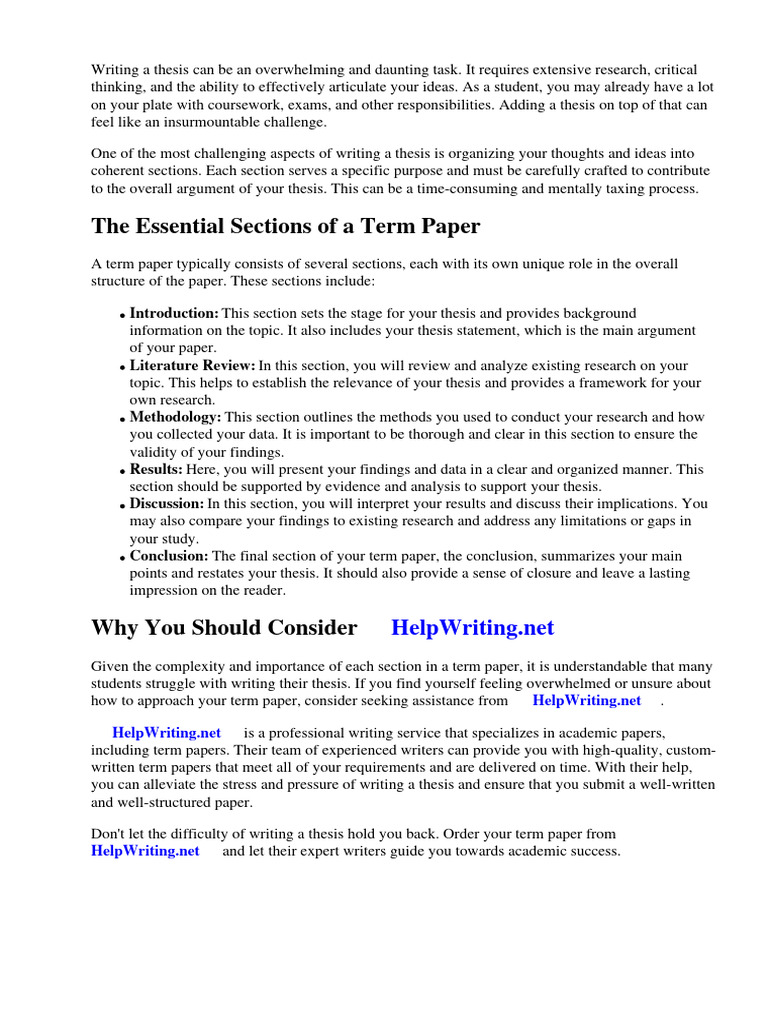 Term Paper Sections | PDF | Apa Style | Academic Publishing