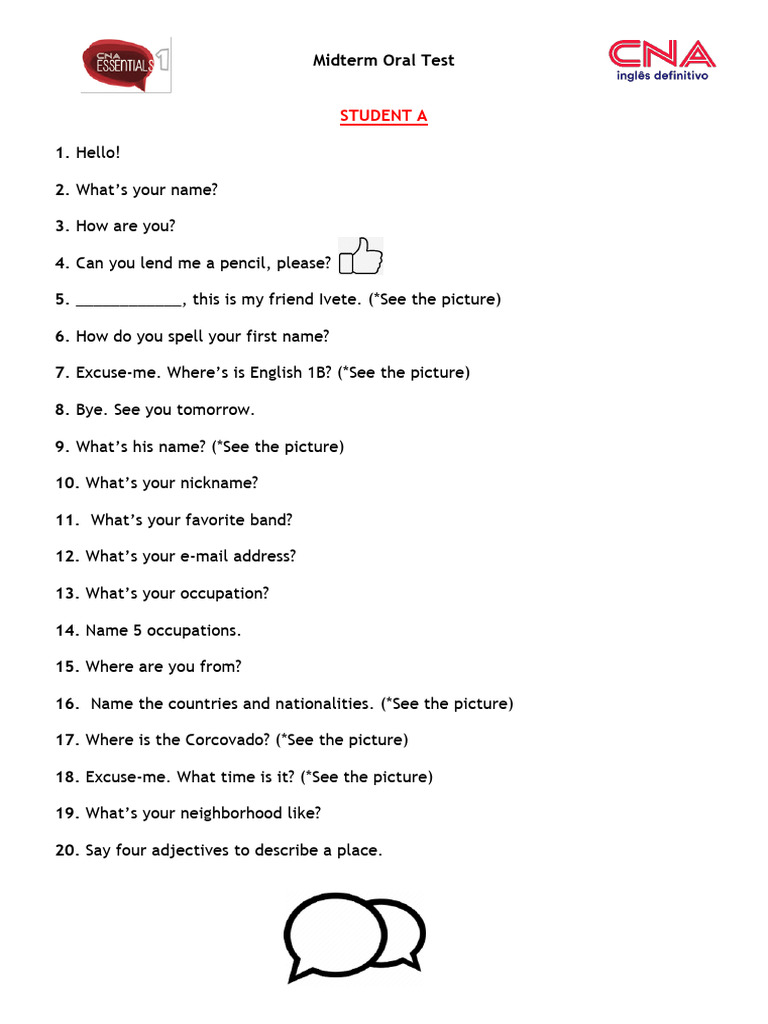 Midterm Oral Test Questions for Students | PDF | Foreign Language ...