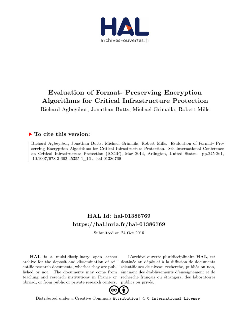 Evaluation of Format - Preserving Encryption Algorithms For Critical ...