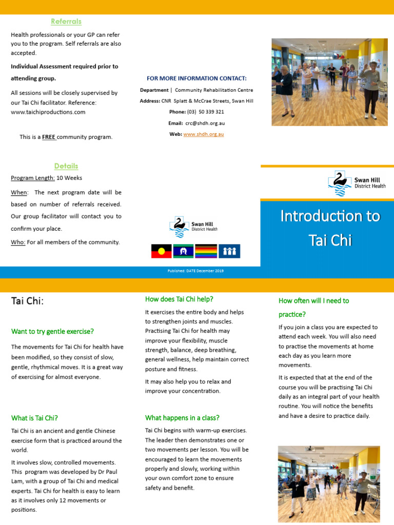 Tai Chi Program Brochure | PDF | Tai Chi