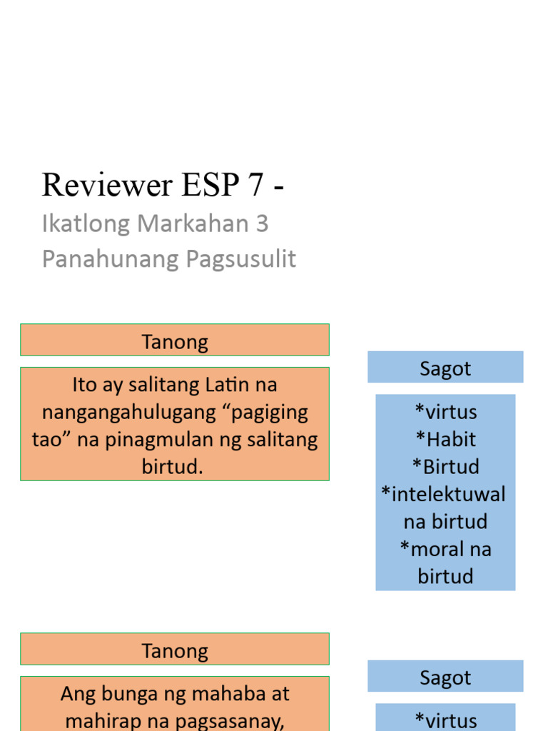 ESP7 Reviewer 3rd Quarter | PDF