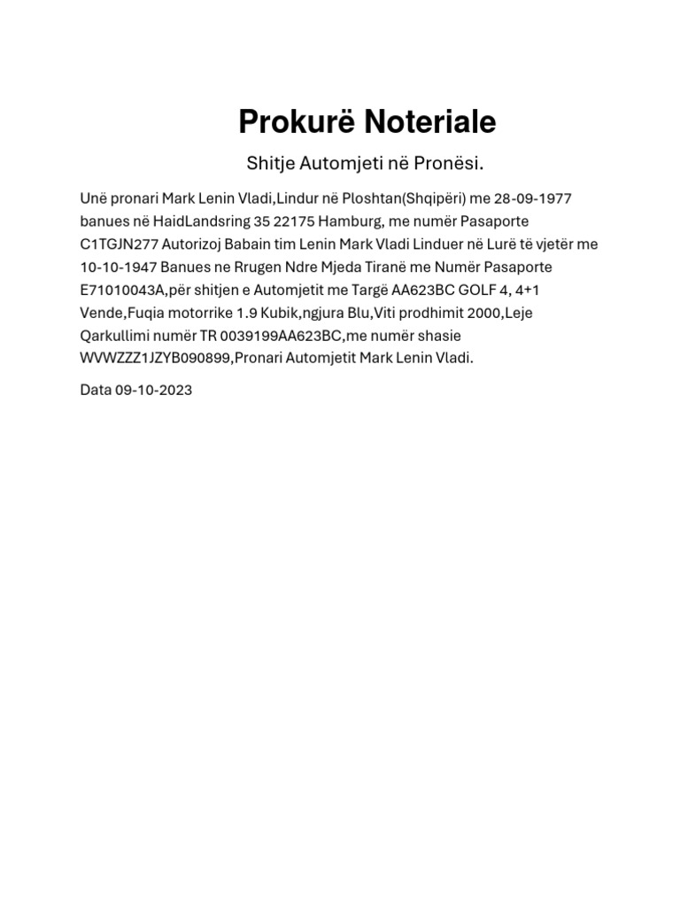 Prokure Noteriale | PDF