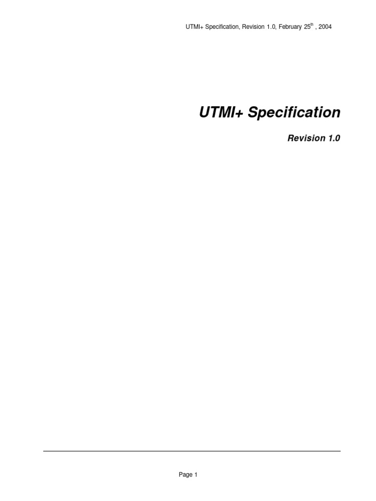 Utmi Plus Specification | PDF | Usb | Information And Communications ...