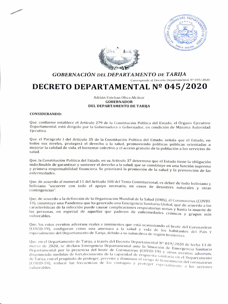 Dec Dep N 045-2020 | PDF