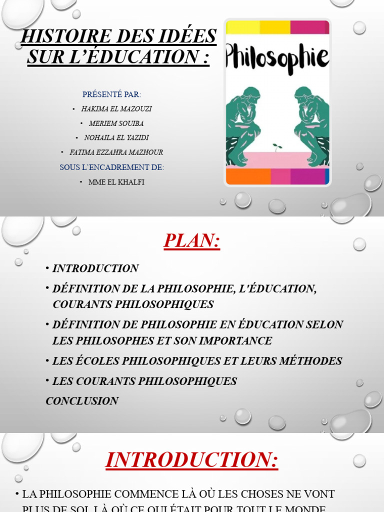 La - Philosophie - de - L'éducation Exposé | PDF | Pédagogie | Platon