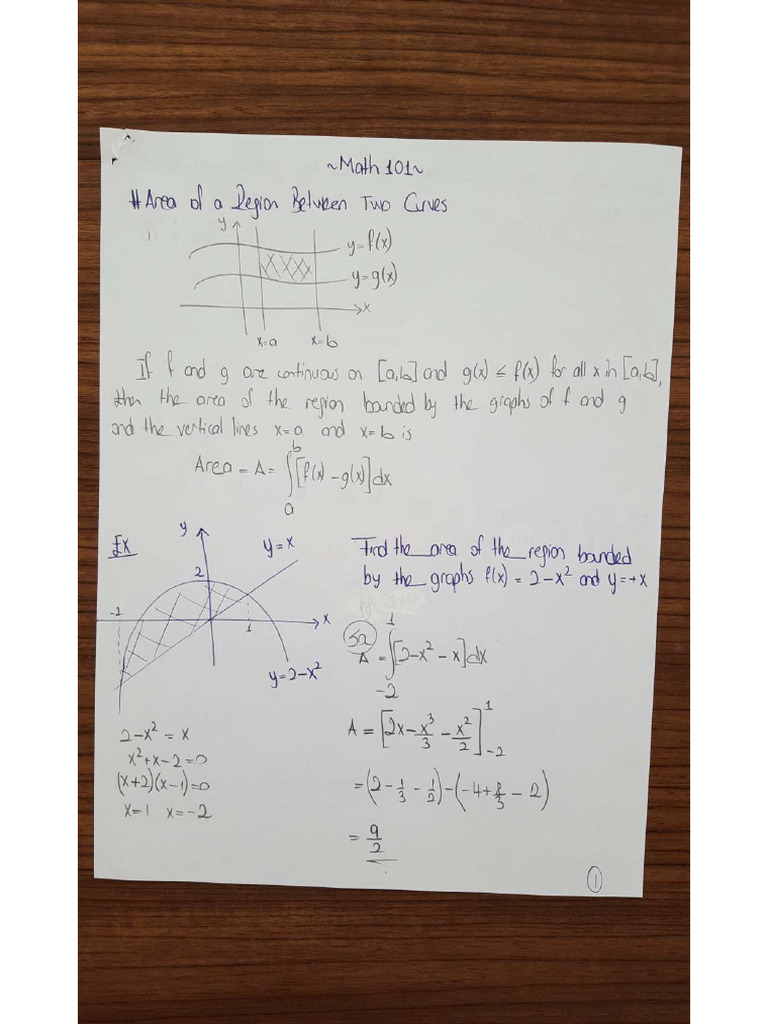 Area Between Two Curves | PDF