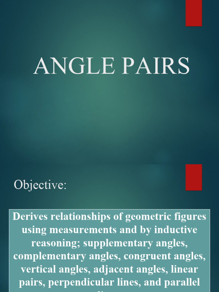 Q3 W2 Angle Pairs | PDF | Perpendicular | Angle