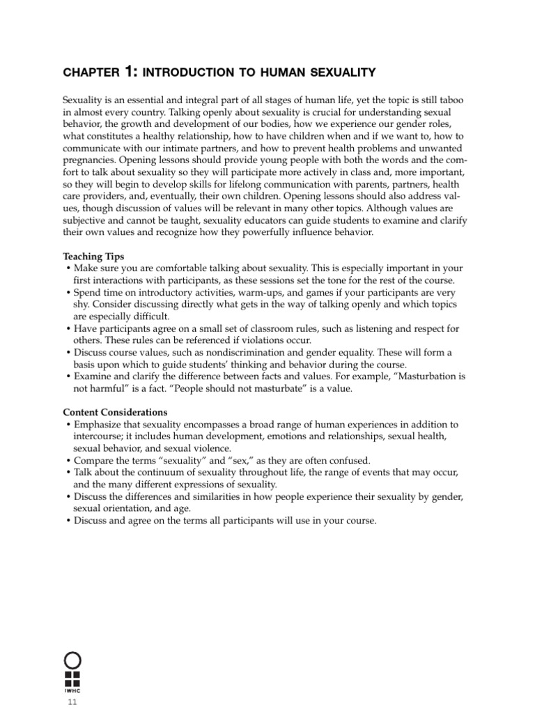 CHAPTER 1. INTRODUCTION TO HUMAN SEXUALITY | PDF | Human Sexual ...