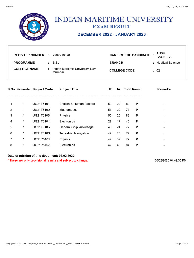 Ansh Result | PDF