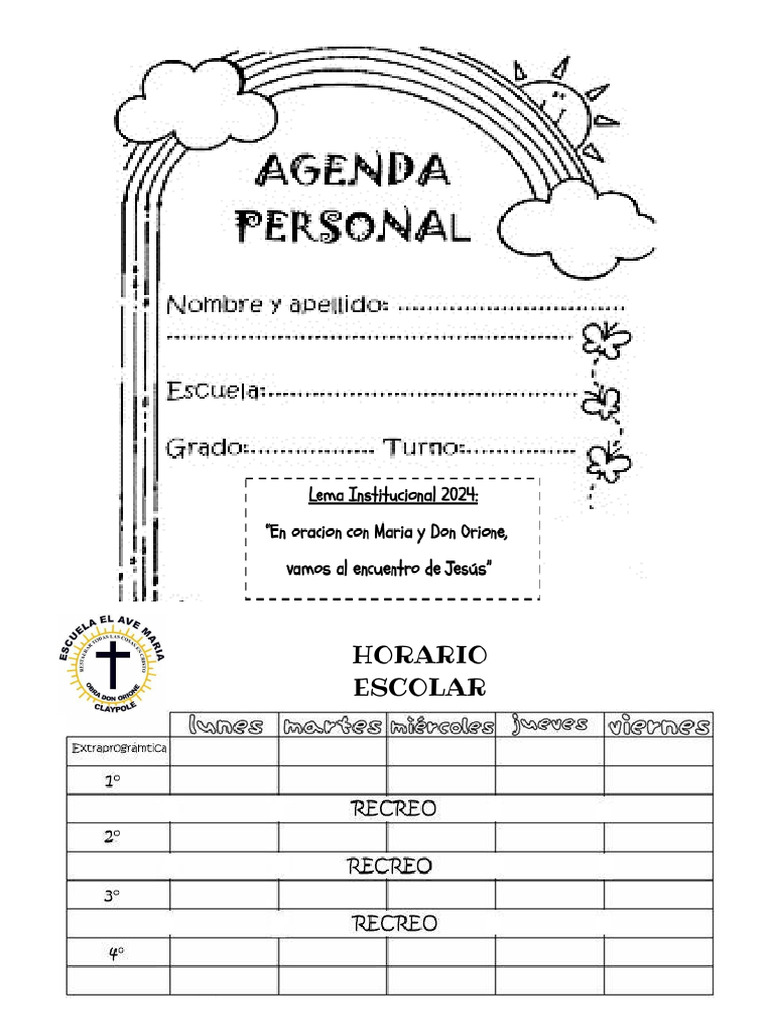 Agenda para Imprimir 3RO 2024 | PDF