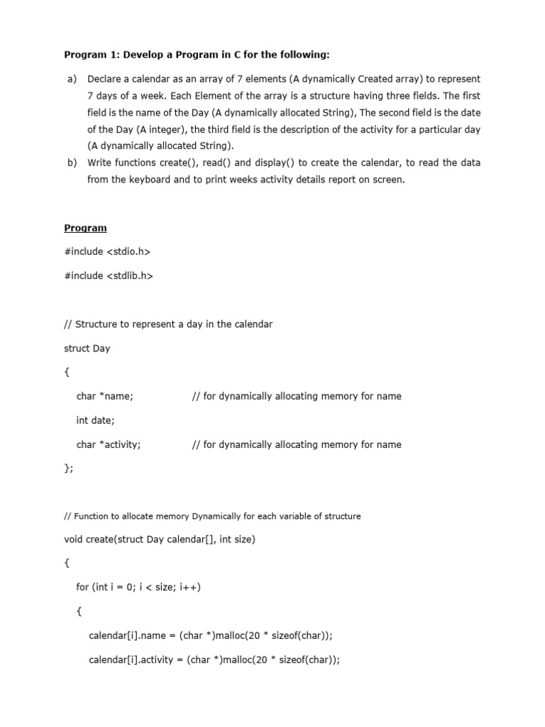 Prog 1 Calendar Pdf Integer Computer Science String Computer Science