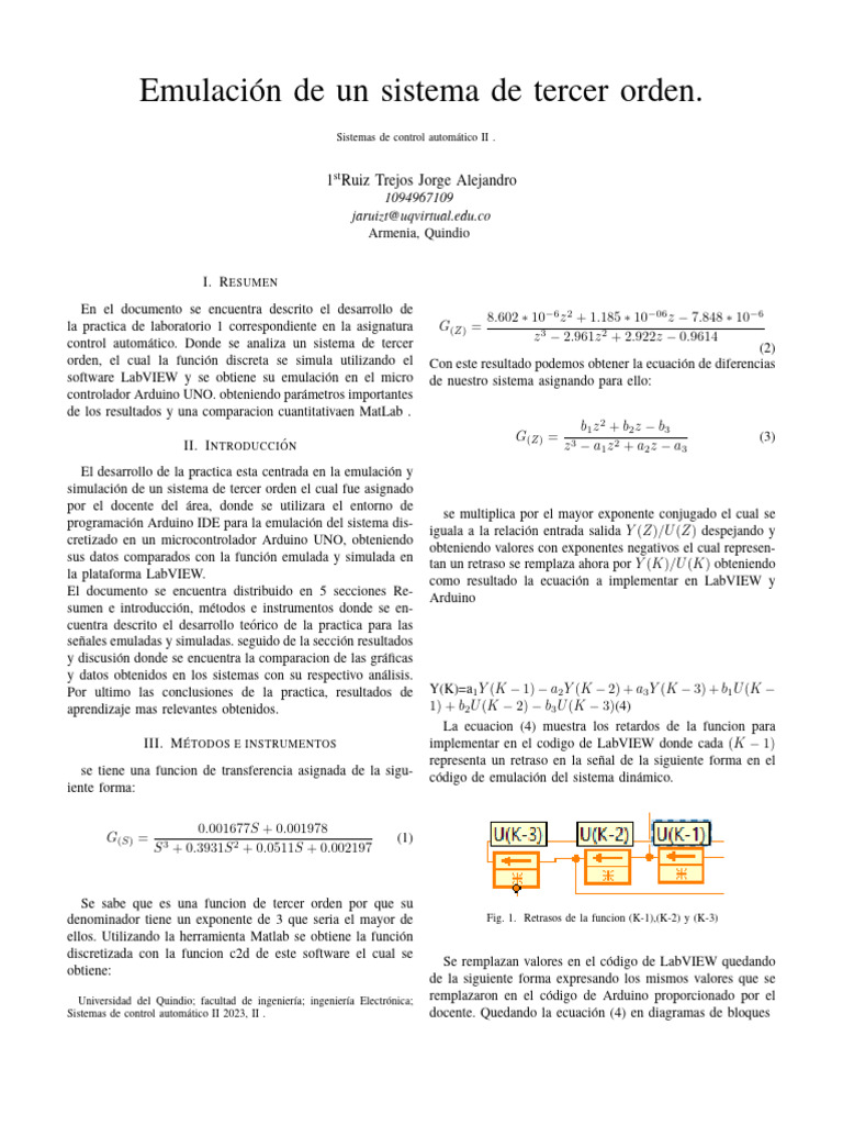 Emulación Sistema 3er Orden Arduino | PDF | Ciencias de la Computación | Ingeniería de software