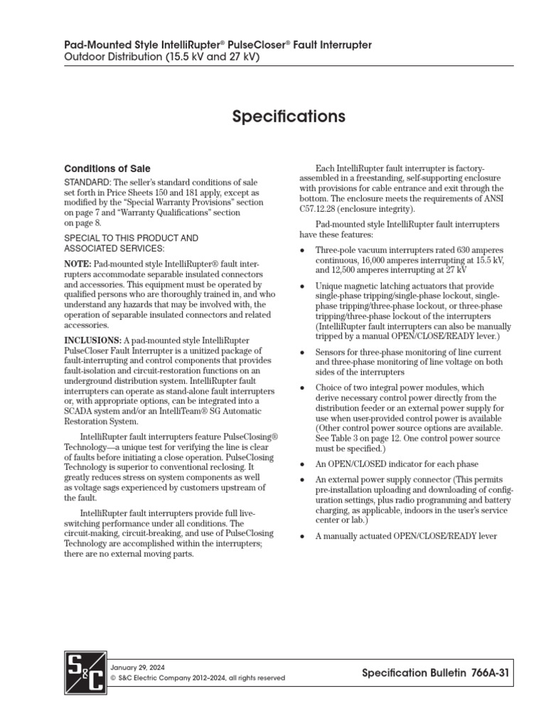 Pad-Mounted Style IntelliRupter ® PulseCloser® Fault Interrupter ...