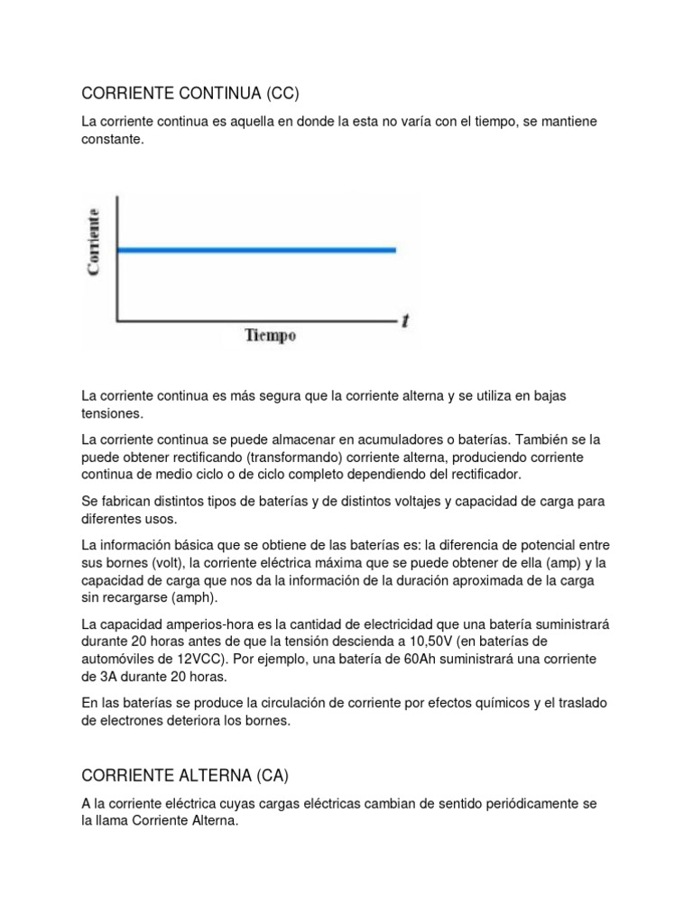 29-Corriente Continua y Alterna | PDF | Corriente eléctrica | Corriente ...
