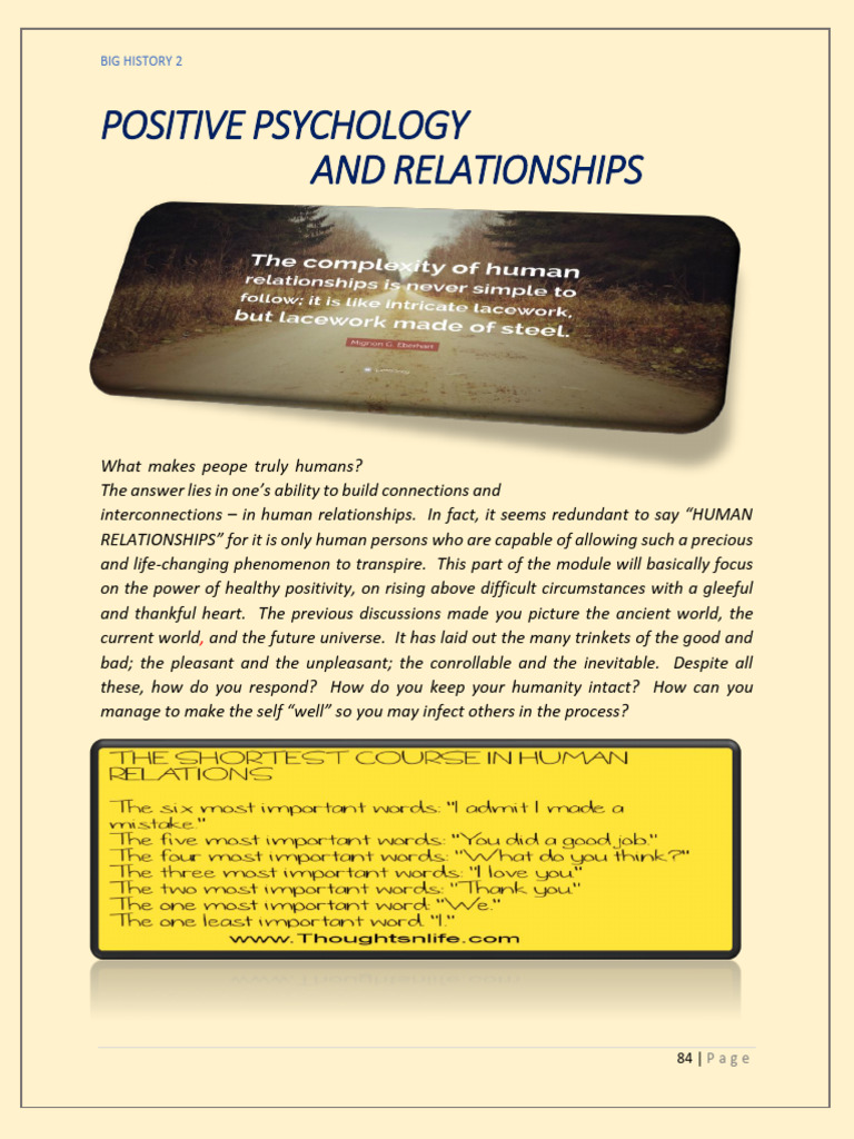 Positive Psychology and Relationships | PDF | Happiness | Positive ...