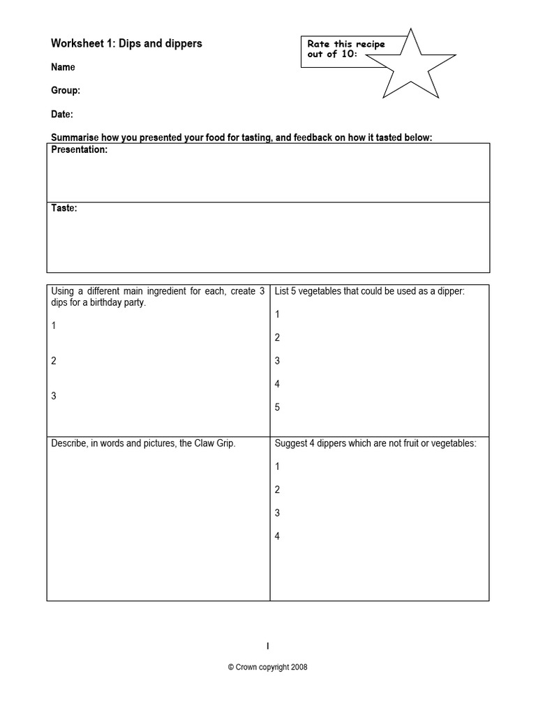 Food Homework Sheets | Download Free PDF | Curry | Scone