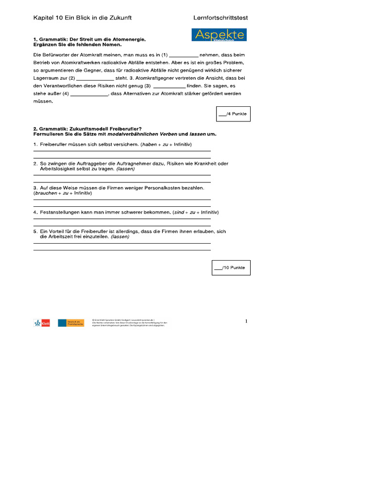 Aspekte Neu Test K 10 | PDF