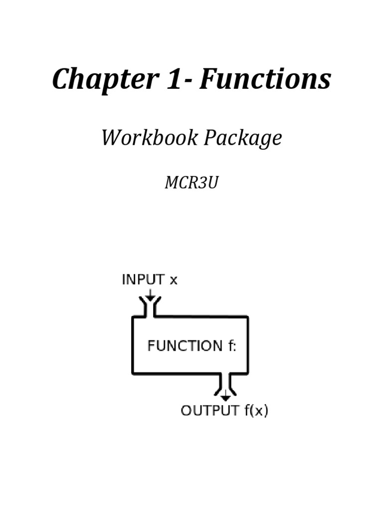 Unit 1 Workbook STUDENT | PDF | Function (Mathematics) | Quadratic Equation