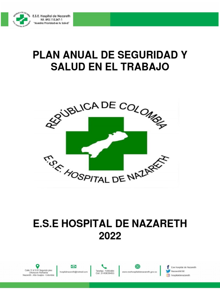 Plan Anual de Seguridad y Salud 2022 | Descargar gratis PDF | Seguridad y salud ocupacional | La ...