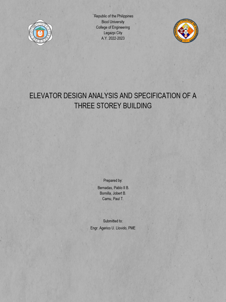 Project 2 - Machine Design | PDF | Elevator | Electrical Wiring