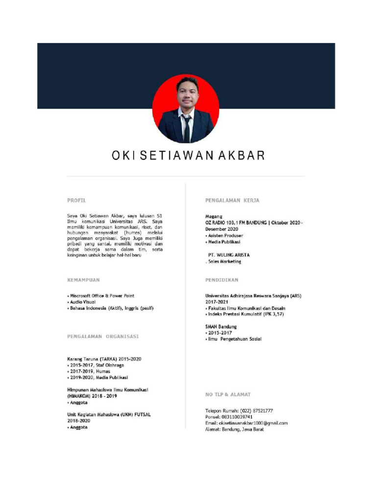 CV Oki Setiawan Akbar | PDF
