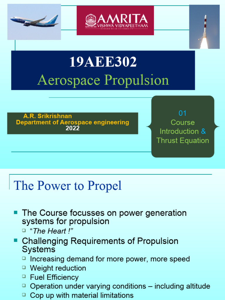 01-Course Intro - THrust Eqn and Performance Parameters | PDF | Thrust ...