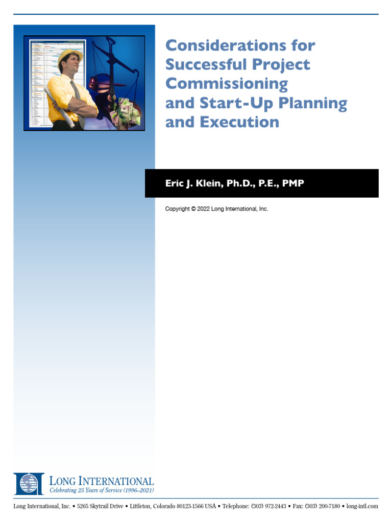 Long Intl Considerations For Successful Project Commissioning and Start Up Planning and ...