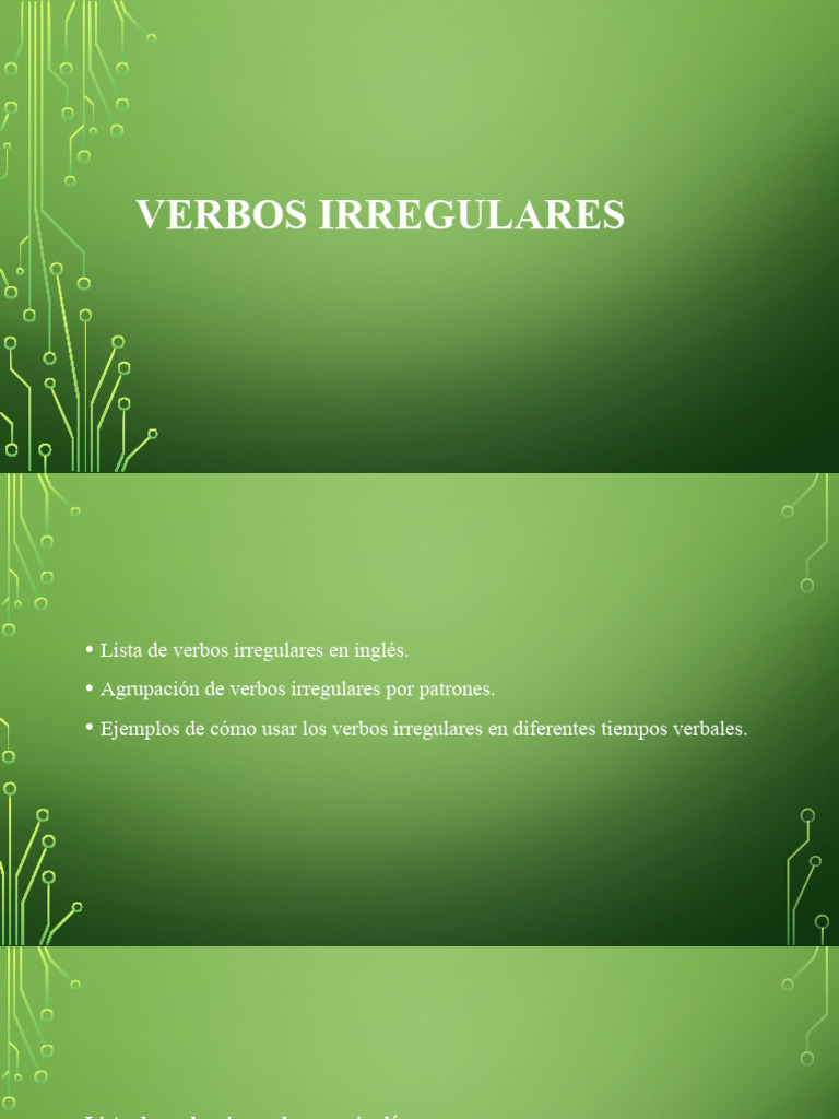 Verbos Irregulares | PDF | Estudios de idiomas extranjeros | Bienestar