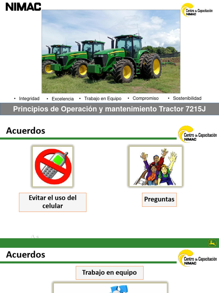 Mantenimiento y Operación del Tractor 7215J | PDF | Eje | Turbocompresor